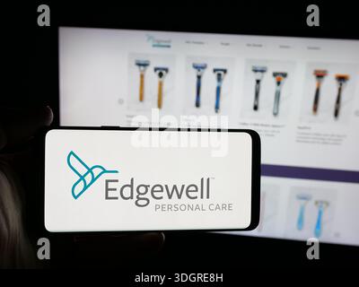 In this photo illustration, the Edgewell Personal Care logo is seen ...