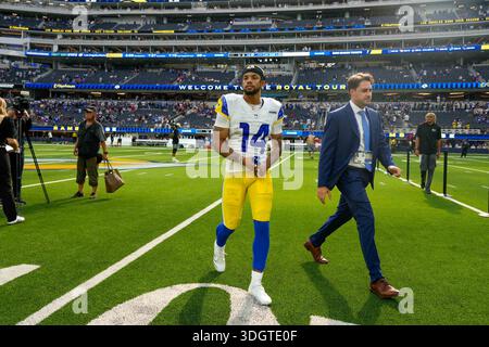 Los Angeles Rams cornerback Cobie Durant walks off the field following ...