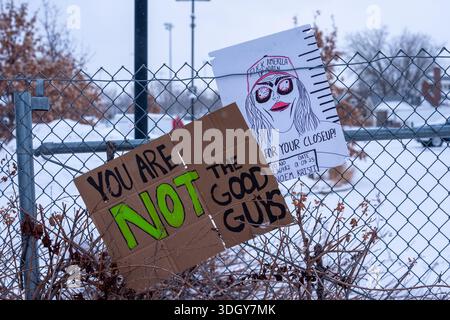 Minneapolis, USA. 19th Jan, 2026. Protests continue against ICE in ...