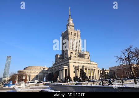 Warsaw, Poland - 17 January 2026: Aerial view of the Palace of Culture ...