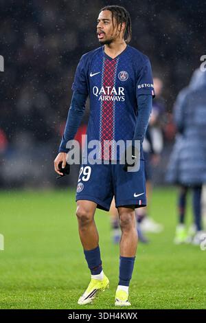 Bradley Barcola and Lucas Hernandez during the Ligue 1 football (soccer ...