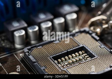 Integrated microprocessor and sockets on circuit of computer ...