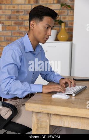 Ergonomic blue mesh office chair isolated on white background. Modern ...