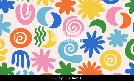 Abstract background with organic shape and hand draw line in pastel ...
