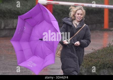 Dublin, Ireland - 20th January 2026: Mirror like reflections on the ...