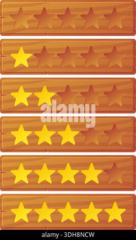 Wooden plank, frame game ui asset textured piece of board, button in ...