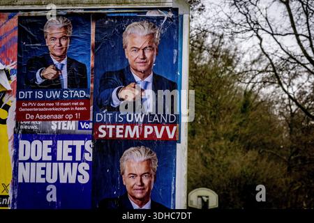 ASSEN - Election posters of Geert Wilders PVV ROBIN UTRECHT /ANP ...