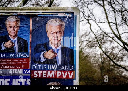 ASSEN - Election posters of Geert Wilders PVV ROBIN UTRECHT /ANP ...