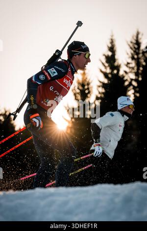 Quentin Fillon Maillet of France attends men's training prior to the ...