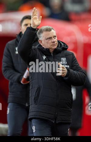 Stoke City manager Mark Robins during the Sky Bet Championship match at ...