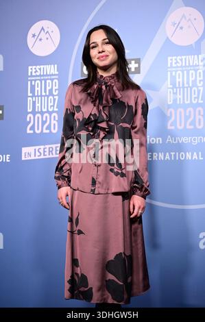 Content creator Elise CM attends the photocall for the 29th Alpe d'Huez ...