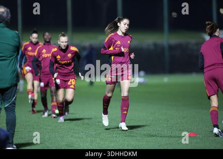 Players of A.S. Roma during the Coppa Italia Women, first leg, quarter ...