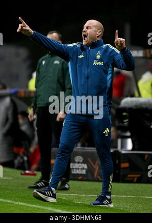 Nottingham Forest manager Sean Dyche during the UEFA Europa League ...