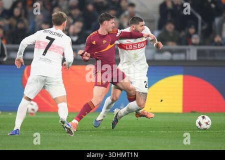 Olimpico Stadium, Rome, Italy - Jeff Chabot of VfB Stuttgart and Zeki ...