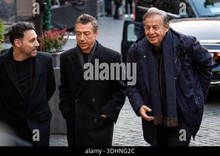 Riccardo Bellini (C) and Rachid Mohamed Rachid (R) arrive at the PM23 ...
