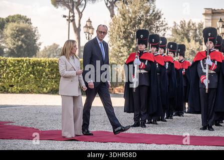23 January 2026, Italy, Rom: Federal Chancellor Friedrich Merz (CDU, l ...