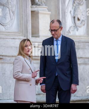 23 January 2026, Italy, Rom: Federal Chancellor Friedrich Merz (CDU) is ...