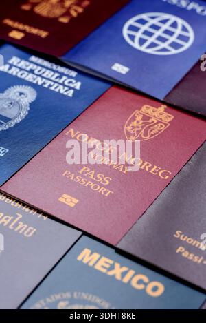 Passports of citizens of different countries of the world, background ...