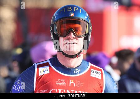 KITZBUEHEL, AUSTRIA - JANUARY 23: Marco Pfiffner of Liechtenstein ...