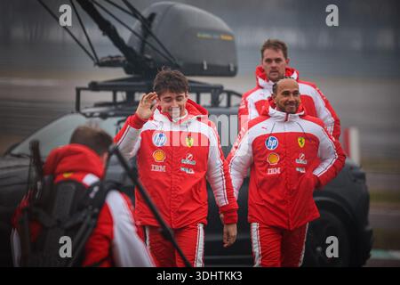 #44 Lewis Hamilton, and #16 Charles Leclerc, Scuderia Ferrari, drives ...