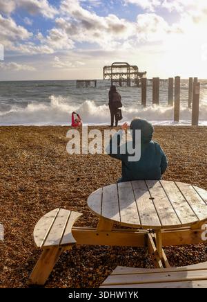 Brighton, January 23rd 2026: Storm Ingrid sends waves crashing onto ...