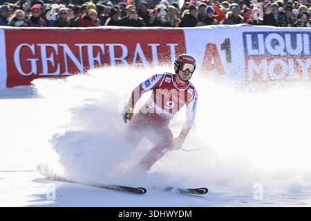 KITZBUEHEL, AUSTRIA - JANUARY 23: Stefan Babinsky of Austria in action ...