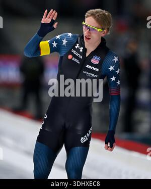 23 January 2026, Bavaria, Inzell: Speed skating: World Cup, 500 m, men ...