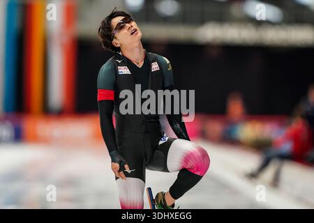 INZELL, GERMANY - JANUARY 23: Wataru Morishige of Japan during the ISU ...