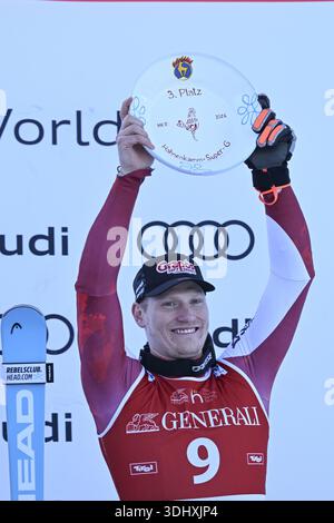 KITZBUEHEL, AUSTRIA - JANUARY 23: third place Stefan Babinsky of ...