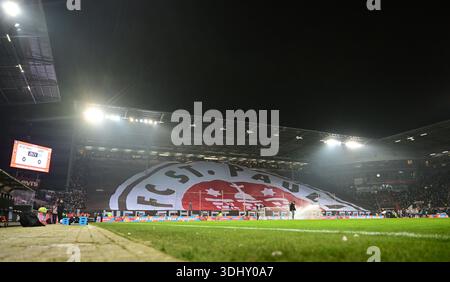 Fans supporters St. Pauli, Suedtribuene, Millerntor Stadium Hamburg ...