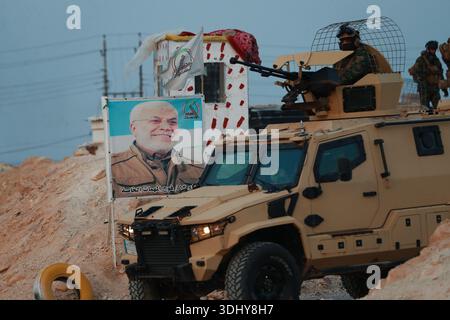 23 January 2026, Iraq, Al-Qaim: A member of the Popular Mobilization ...
