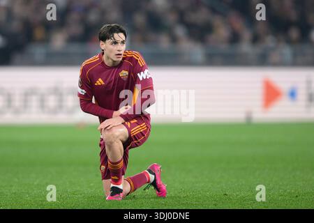 Olimpico Stadium, Rome, Italy - Niccolo Pisilli of AS Roma during Uefa ...