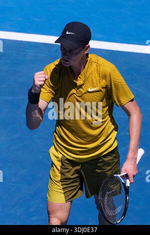 Melbourne, Australia. 24th Jan, 2026. A fan of Jannik Sinner (ITA) is ...