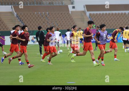 Jeddah, Saudi Arabia. 24th Jan, 2026. Players of China react after the ...