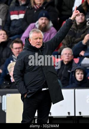 Chris Wilder manager of Sheffield United reacts in the technical area ...