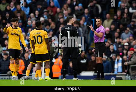 Referee, Farai Hallam during the Premier League match between ...