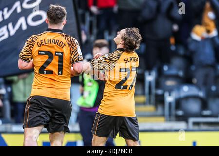 Regan Slater of Hull City scores to make it 2-0 during the Sky Bet ...