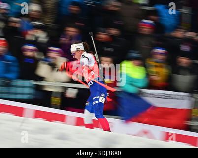 Czech Jessica Jislova competes during the Biathlon World Cup race ...