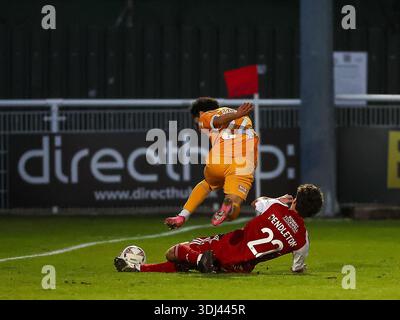 Pharrell Brown of Hartlepool United in action during the The Enterprise ...