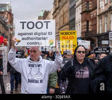 Glasgow Scotland, UK. 24th January 2026. Protesters gather on Glasgow ...