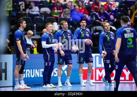 Herning, Denmark 20260124. Simen Lyse, Martin Hovde and August Pedersen ...