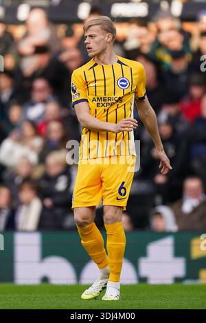 Jan Paul van Hecke of Brighton & Hove Albion during the Fulham v ...