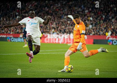 Seville, Spain. 24 january, 2026. Akor Adams (Sevilla FC) during LaLiga ...