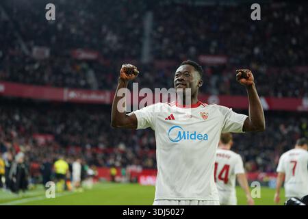 Seville, Spain. 24 january, 2026. Akor Adams (Sevilla FC) during LaLiga ...