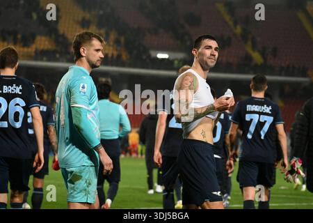Alessio Romagnoli (SS Lazio) under the away fans at the end of the ...