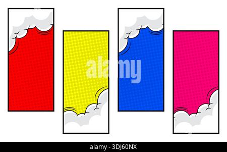 Colorful comic abstract scene page background. vector illustration ...
