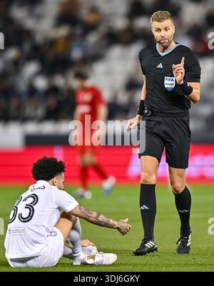 Doha, Qatar. 24th Jan, 2026. Claudio Luiz Rodrigues (R) of Al Sadd FC ...