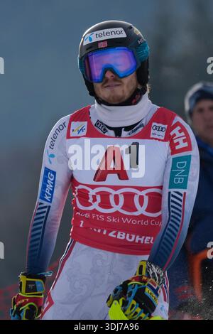 KITZBUEHEL, AUSTRIA - JANUARY 25: Atle Lie Mcgrath of Norway after his ...