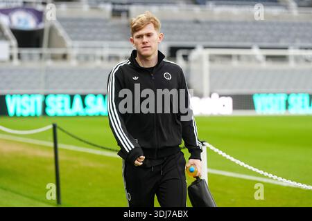 Lewis Hall Of Newcastle United Arrives during the Newcastle United v ...