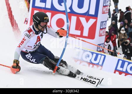 KITZBUEHEL, AUSTRIA - JANUARY 25: Albert Popov of Bulgaria during the ...
